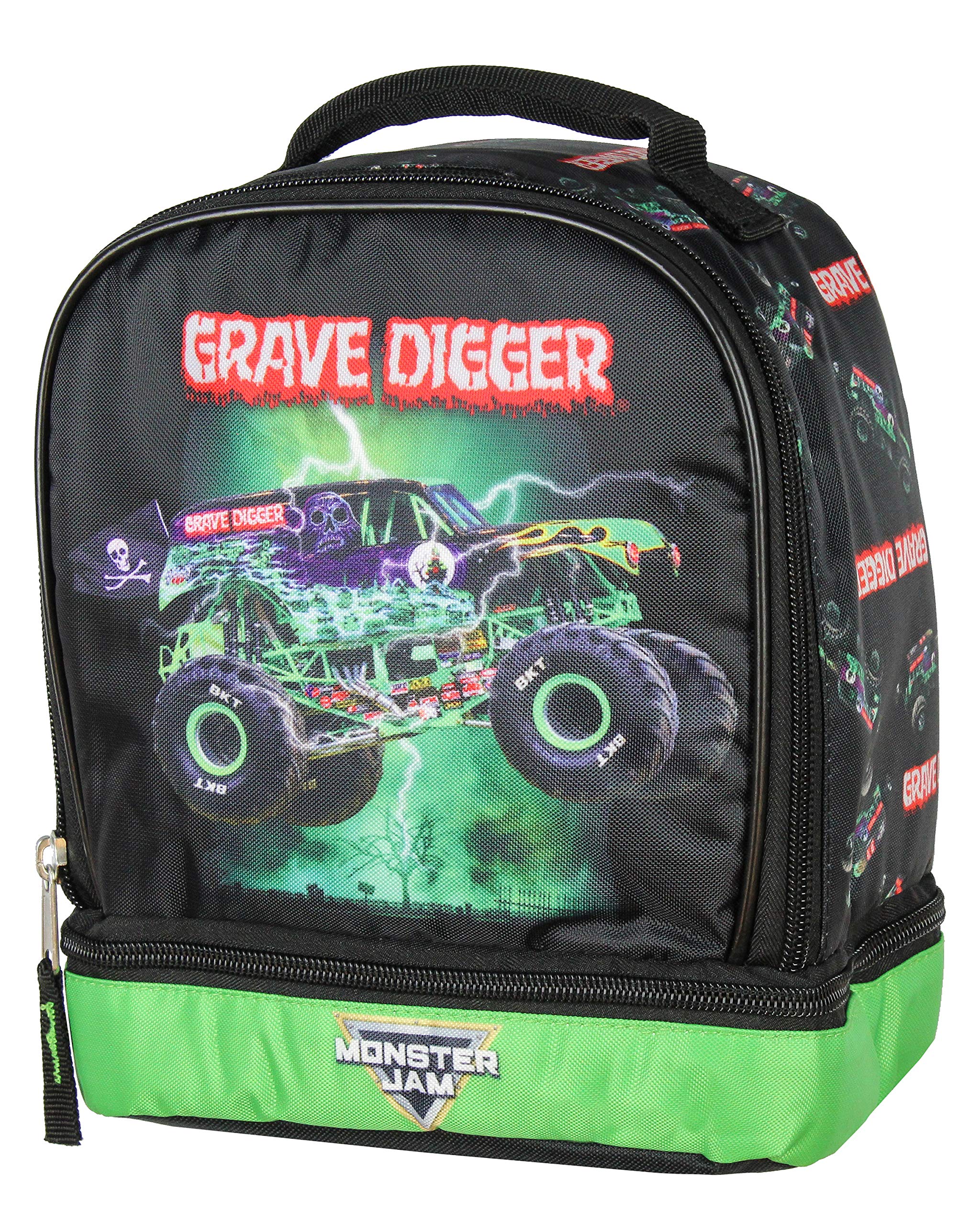 INTIMO Monster Jam Grave Digger Monster Truck Dual Compartment Lunch Bag Luch Box