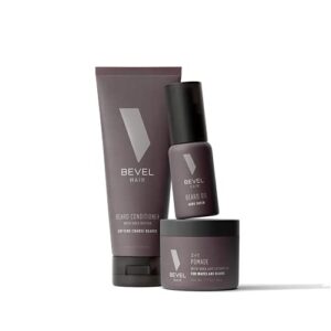 mens beard grooming kit by bevel - includes beard softener, beard balm, and beard oil to soften, hydrate, and soothe