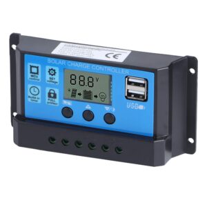 solar panel regulator, double usb with digital display solar charge controller, for home yard commercial outdoor