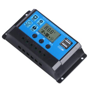 Solar Panel Regulator, Double USB with Digital Display Solar Charge Controller, for Home Yard Commercial Outdoor