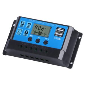 Solar Panel Regulator, Double USB with Digital Display Solar Charge Controller, for Home Yard Commercial Outdoor