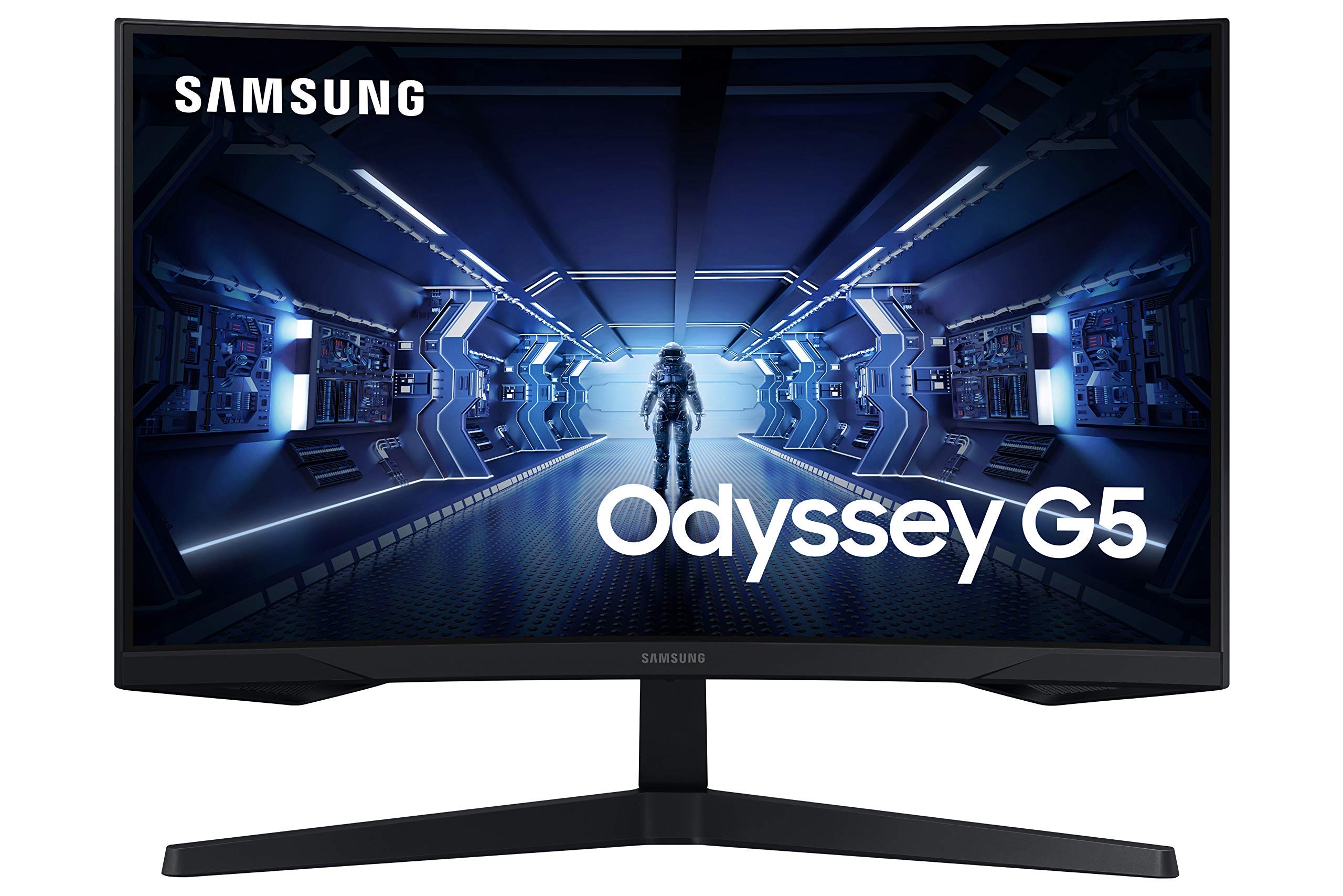 SAMSUNG 27-Inch G5 Odyssey Gaming Monitor with 1000R Curved Screen, 144Hz, 1ms, FreeSync Premium, QHD (LC27G55TQWNXZA), Black (Renewed)