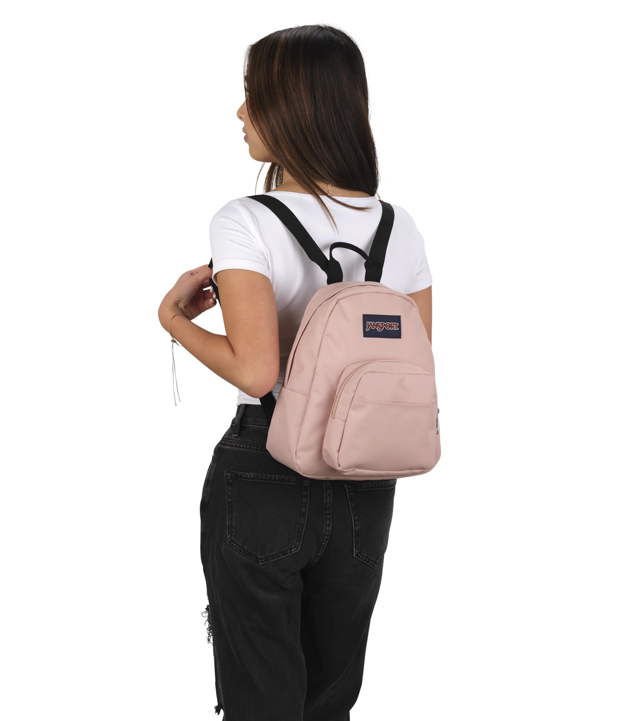 JanSport Half Pint Mini Backpack - Ideal Day Bag for Travel, Misty Rose