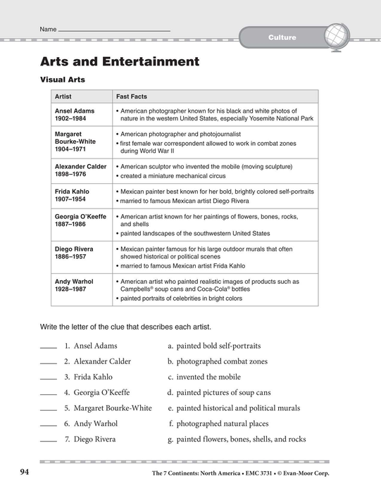 North America: Culture: Arts and Entertainment