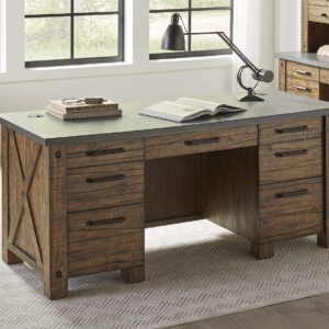 Martin Furniture IMJA680 Double Pedestal Desk, Brown