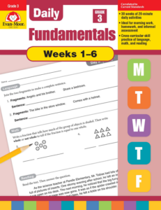 daily fundamentals cross-curricular bundle, grade 3, weeks 1 6