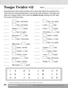 linear measurement: conversions between units