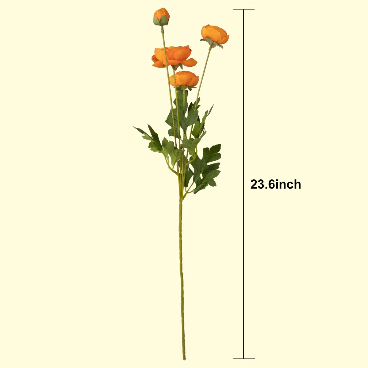 GLSATEMAN Artificial Silk Flowers Persian Ranunculus(Asian Buttercup 5 Bundles),Suitable for Core Decorations,Weddings,Homes,Artistic Decorations,and Props (Orange)