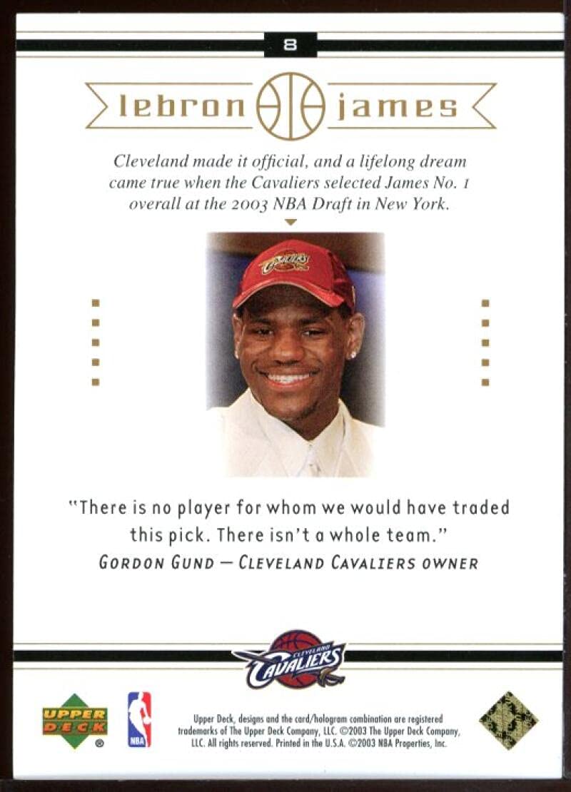 2003 Upper Deck #8 Cavaliers get their Man Lebron James Rookie Card - Ships in a brand new Holder