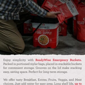 READYWISE - 30 Day, Emergency Food Supply, 298 Servings, 2 Buckets, Freeze-Dried, MRE, Camping, Hiking, Survival, Adventure Meal, 25-Year Shelf Life