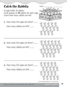 count and group objects in tens and ones