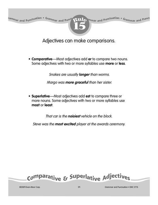 Rule 15: Comparative & Superlative Adjectives