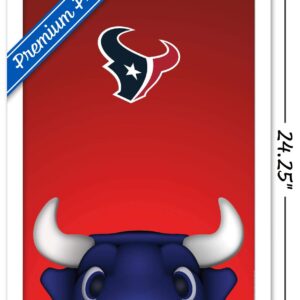 Trends International NFL Houston Texans - S. Preston Mascot Toro 20 Wall Poster, 14.725" x 22.375", White Framed Version