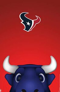 trends international nfl houston texans - s. preston mascot toro 20 wall poster, 14.725" x 22.375", premium unframed version