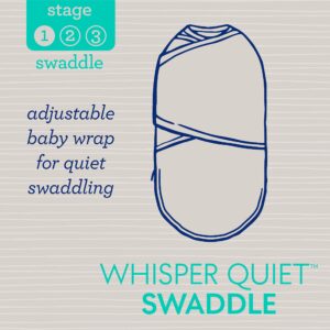 SwaddleMe Whisper Quiet Swaddle with Easy Change – Size Small/Medium, 0-3 Months, 1-Pack (Square Dance)