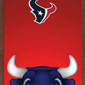 Trends International NFL Houston Texans - S. Preston Mascot Toro 20 Wall Poster, 22.375" x 34", Mahogany Framed Version