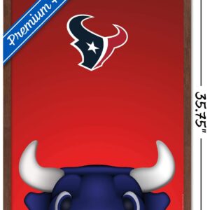 Trends International NFL Houston Texans - S. Preston Mascot Toro 20 Wall Poster, 22.375" x 34", Mahogany Framed Version