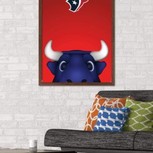 Trends International NFL Houston Texans - S. Preston Mascot Toro 20 Wall Poster, 22.375" x 34", Mahogany Framed Version