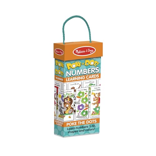 Melissa & Doug Poke-A-Dot Jumbo Number Learning Cards - 13 Double-Sided Numbers, Shapes, and Colors with Buttons to Pop - Poke A Dot Book Oversized Interactive Learning Activity Cards For Kids