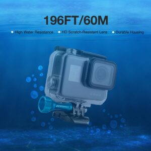 MiPremium Waterproof Housing Case for GoPro Hero 7 6 & 5 Black. Underwater Protective Diving Shell Cage Mount Accessories Aluminium Screw & Quick Release Buckle Accessory for Hero7 Action Camera