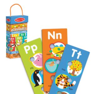 melissa & doug poke-a-dot alphabet learning cards - interactive alphabet-themed learning cards for toddlers and preschoolers