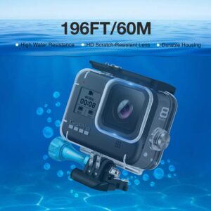 MiPremium Waterproof Housing Case for GoPro Hero 8 Black. Underwater Protective Diving Shell Cage Mount Accessories with Aluminium Screw & Quick Release Buckle Accessory for Hero8 Action Camera