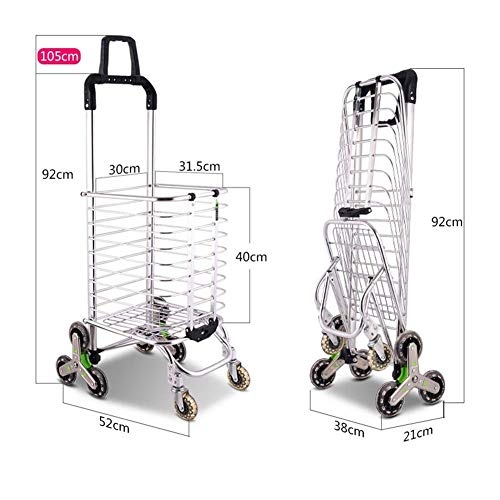 YGCBL Multifunction Portable Hand Trucks,Trolleyshopping Trolley Aluminum Alloy Moisture Proof Sponge Handle Shopping Cart Trolley Picnic Climb The Stairs, Load 35 Kg, 3 Styles,a