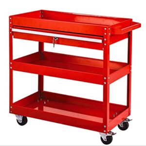 ygcbl multifunction portable hand trucks,trolleytool trolley cart 3-tier service organizer multifunction workshop utility vehicle load bearing 100kg, red 700x350x760mm,b