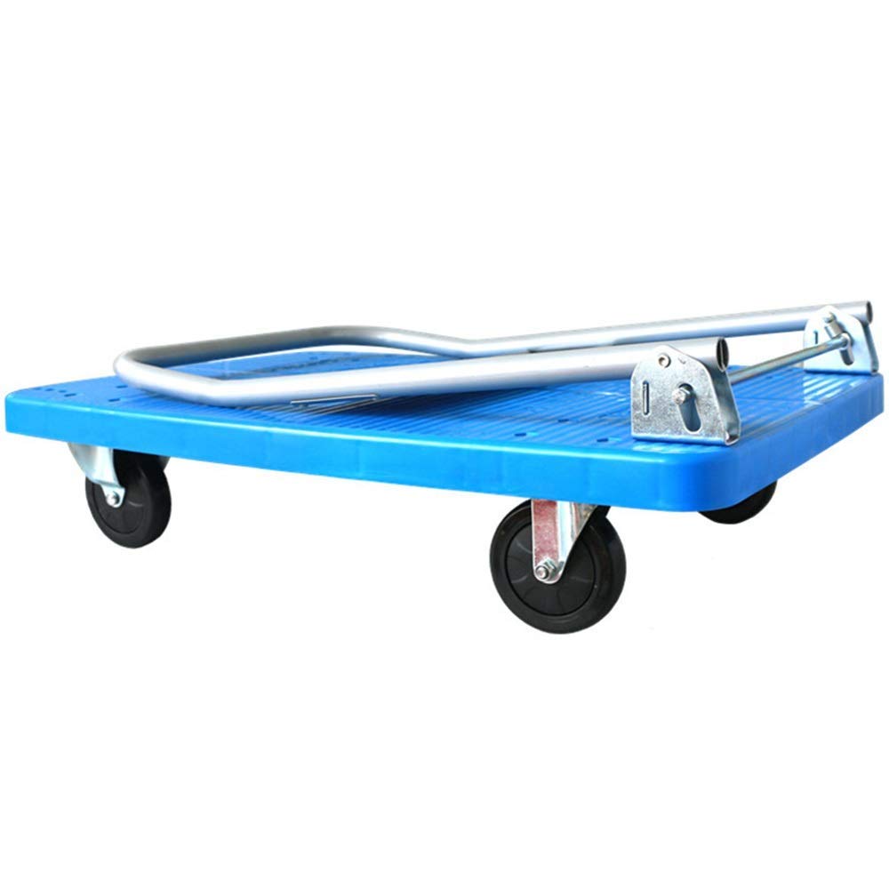 MTYLX Hand Pull Heavy Cart,Push Cart Dolly Push Platform Truck Folding Rolling Flatbed Cart for Luggage Personal Travel Shopping Auto Moving Use for Luggage, Travel, Auto, Moving and Office Use,Blue,