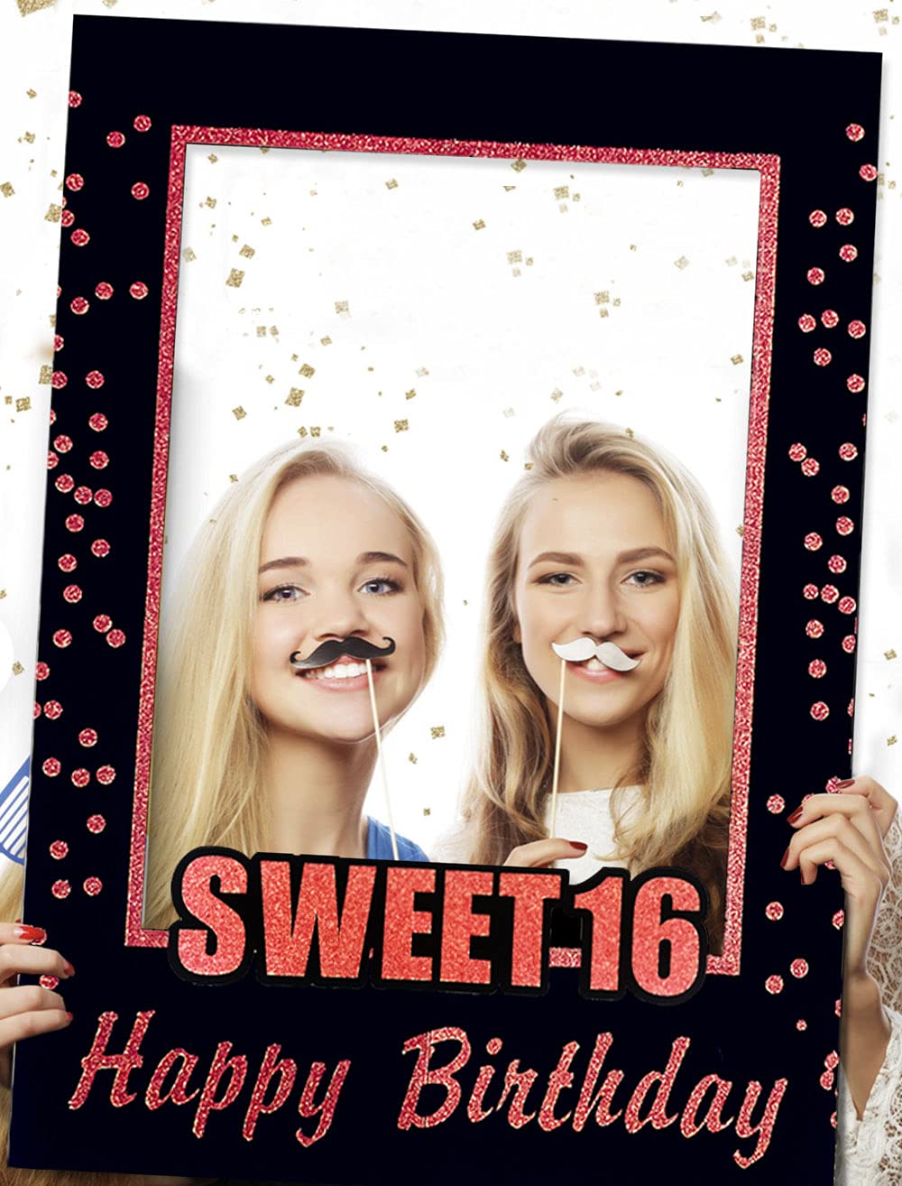 LaVenty Rose Gold 16th Birthday Party Photo Booth Props 16th Birthday Photo Frame Birthday Photo Frame