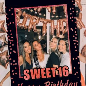 LaVenty Rose Gold 16th Birthday Party Photo Booth Props 16th Birthday Photo Frame Birthday Photo Frame