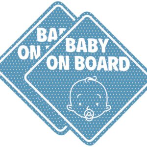 Babypop! Baby on Board Sticker for Cars - Baby on Board Sign, No Residue and See Through Safety Cute Design 2 Pack