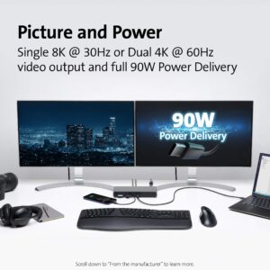 Kensington SD5700T Thunderbolt 4 Docking Station, Dual 4K, 90W PD - Window and Mac OS (K35175NA)