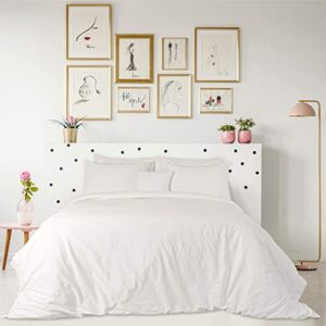 infinite weaves 3 piece off white cotton duvet cover queen set - percale stone washed 100% cotton comforter cover with shams - luxurious & ultra soft - machine washable - 3 pc (queen, off white)