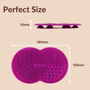 Makeup Brushes Silicone Cleaning Mat (6.5 x 4.1 inches) - Makeup Brush Cleaner Pad with Suction Cups - Large Silicone Scrubber Mat for Cosmetic Brushes