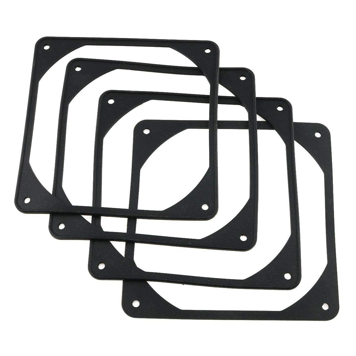 E-outstanding 4-Pack Computer Case Fan Shock Absorption Pads 12cm 120mm Rubber Shock Proof Gasket Reduse Noise