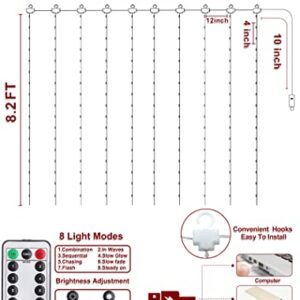 300 Led Curtain String Lights, 10x10 Ft Remote Control Curtain Lights USB Plug in Waterproof Window Wall Hanging Curtain Fairy Light for Bedroom Wedding Party Decor Home Indoor Outdoor Decorations