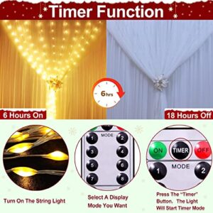 300 Led Curtain String Lights, 10x10 Ft Remote Control Curtain Lights USB Plug in Waterproof Window Wall Hanging Curtain Fairy Light for Bedroom Wedding Party Decor Home Indoor Outdoor Decorations