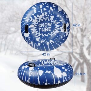 Glintoper Winter Snow Tube for Sledding, Inflatable Snow Sled for Kids and Adults, Heavy Duty Snow Tubes with Strong Handles, Wear-Resistant Material & Thickening Freeze-Proof