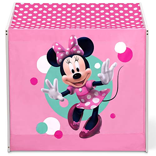 Disney Minnie Mouse Indoor Playhouse with Fabric Tent for Boys and Girls by Delta Children, Great Sleep or Play Area for Kids - Fits Toddler Bed - Greenguard Gold Certified