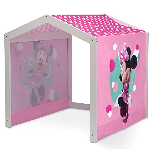 Disney Minnie Mouse Indoor Playhouse with Fabric Tent for Boys and Girls by Delta Children, Great Sleep or Play Area for Kids - Fits Toddler Bed - Greenguard Gold Certified