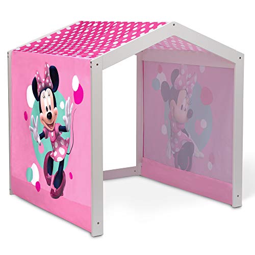 Disney Minnie Mouse Indoor Playhouse with Fabric Tent for Boys and Girls by Delta Children, Great Sleep or Play Area for Kids - Fits Toddler Bed - Greenguard Gold Certified