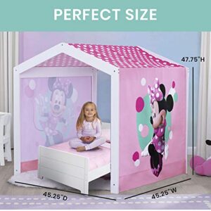 Disney Minnie Mouse Indoor Playhouse with Fabric Tent for Boys and Girls by Delta Children, Great Sleep or Play Area for Kids - Fits Toddler Bed - Greenguard Gold Certified