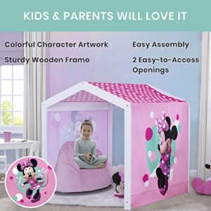 Disney Minnie Mouse Indoor Playhouse with Fabric Tent for Boys and Girls by Delta Children, Great Sleep or Play Area for Kids - Fits Toddler Bed - Greenguard Gold Certified