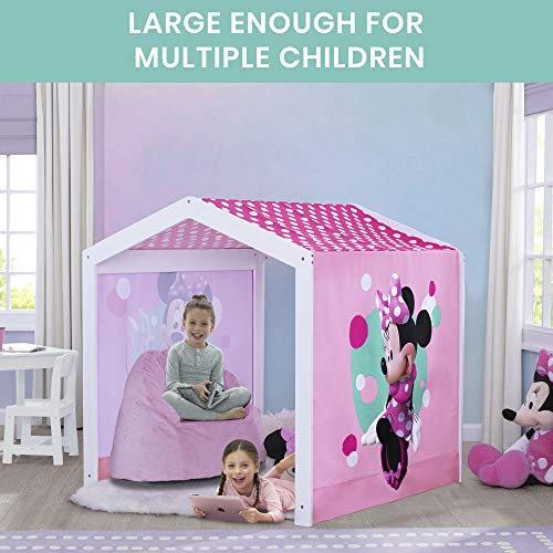 Disney Minnie Mouse Indoor Playhouse with Fabric Tent for Boys and Girls by Delta Children, Great Sleep or Play Area for Kids - Fits Toddler Bed - Greenguard Gold Certified