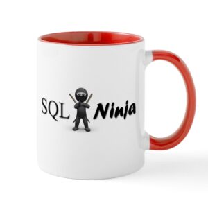 cafepress sql ninja mugs 11 oz (325 ml) ceramic coffee mug