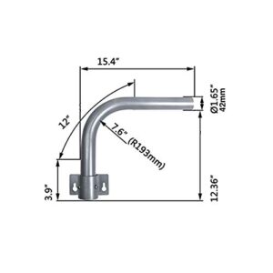 Mounting Arm for Barn Light,Area Light Extension Mounting Arm for Outdoor Security Yard Light,Pole Mount for Dusk to Dawn,Solar Streetlight,Standard Mounting O.D. 1.7inch(42mm),Silver Housing,Sturdy