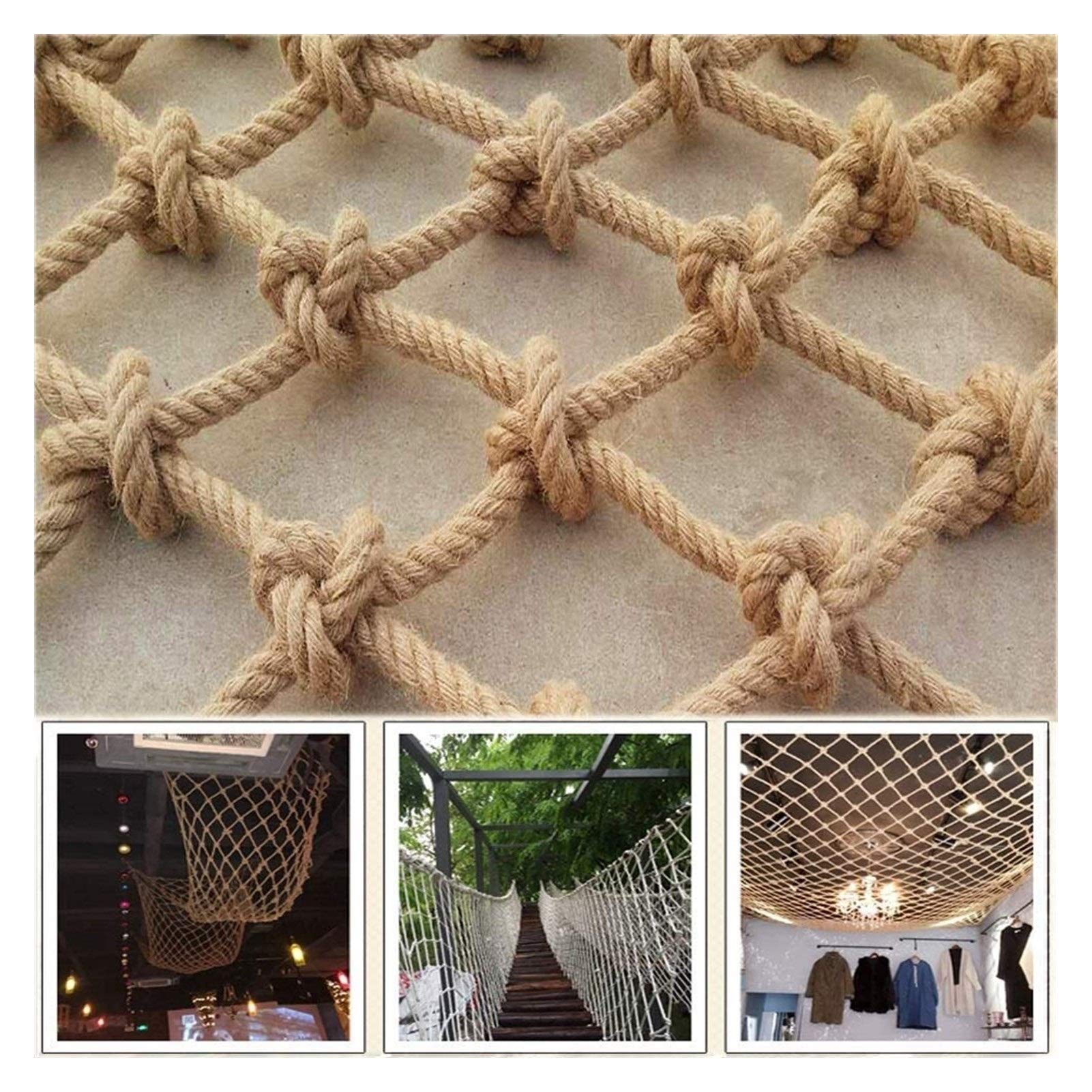 Hynet Rope Net for Climbing, Child Safety Net Fall Protection Net Rock Swingset Children Indoor Stairs Playground Outdoor Ceiling Decor Rope Thick 8mm (Size : 2 * 4m(7 * 13ft))