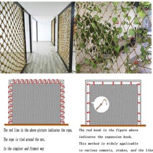 Hynet Rope Net for Climbing, Child Safety Net Fall Protection Net Rock Swingset Children Indoor Stairs Playground Outdoor Ceiling Decor Rope Thick 8mm (Size : 2 * 4m(7 * 13ft))