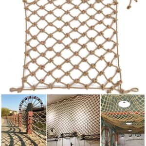 Hynet Rope Net for Climbing, Child Safety Net Fall Protection Net Rock Swingset Children Indoor Stairs Playground Outdoor Ceiling Decor Rope Thick 8mm (Size : 2 * 4m(7 * 13ft))